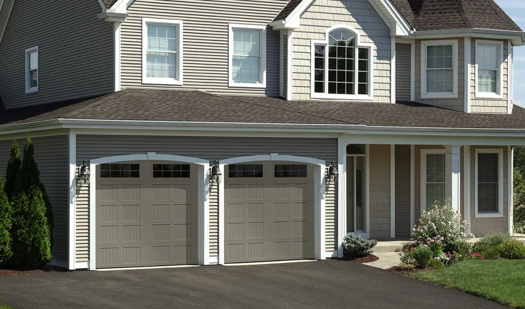 Embossed pattern doors with inlays | Village Collection | Garaga